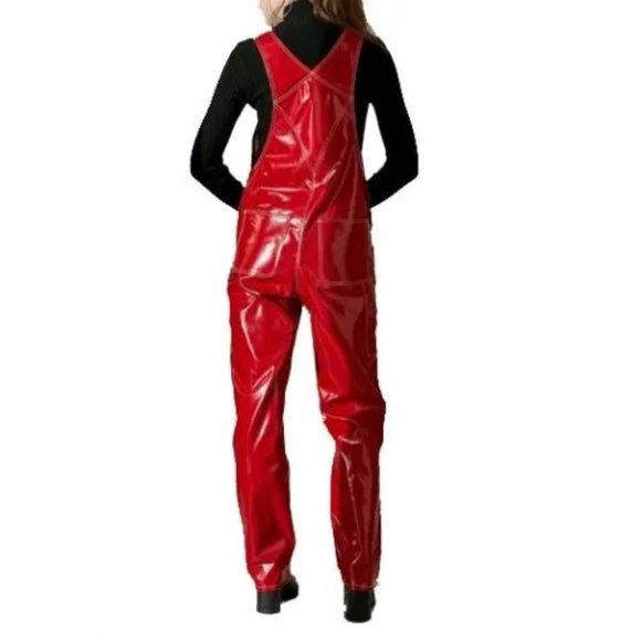 DARKROCK | Pants & Jumpsuits | Women Vinyl Red Jumpsuit Romper Play ...